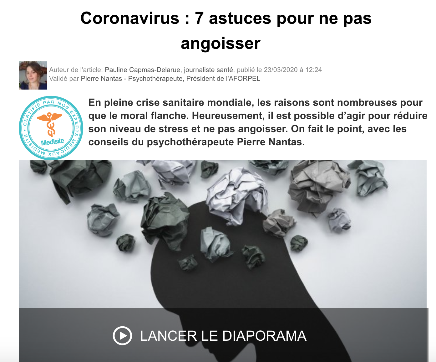 Coronavirus : 7 astuces pour ne pas angoisser – Pierre Nantas