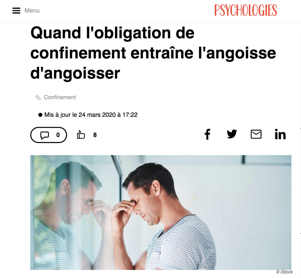 Quand l’obligation de confinement entraîne l’angoisse d’angoisser ...